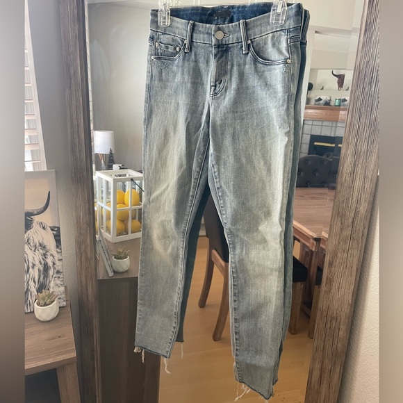 MOTHER | Jeans | Mother The Looker Ankle Fray In Clear As Day | Poshmark